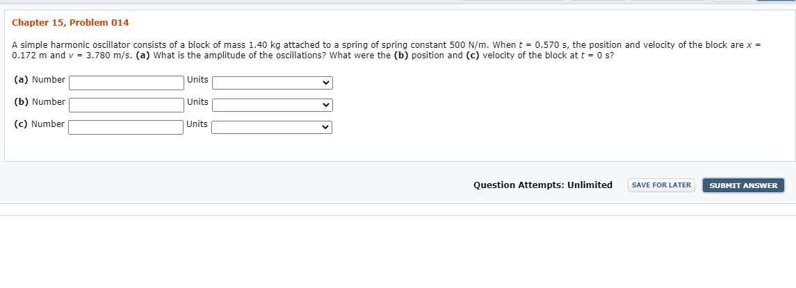 Solved Chapter 15, Problem 014 A simple harmonic oscillator | Chegg.com