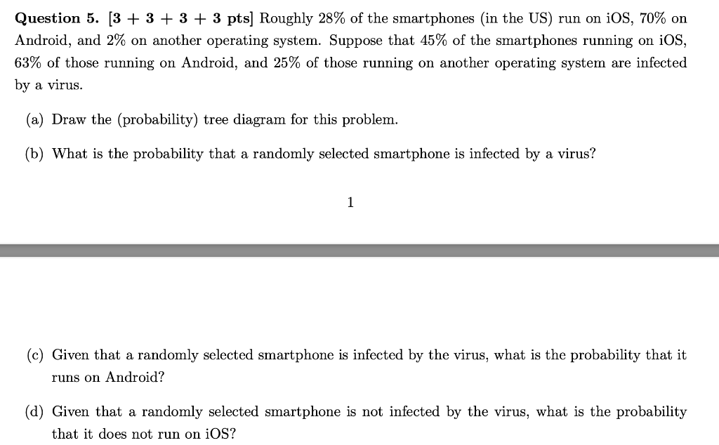 Solved Question 5. [3 + 3 + 3 + 3 pts) Roughly 28% of the | Chegg.com