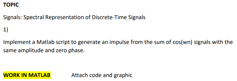 Solved TOPIC Signals: Spectral Representation of | Chegg.com