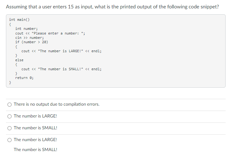 Solved What is the printed output of the following code | Chegg.com
