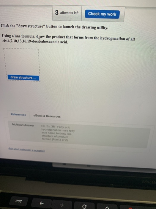 Solved 3 attempts left Check my work Click the "draw | Chegg.com