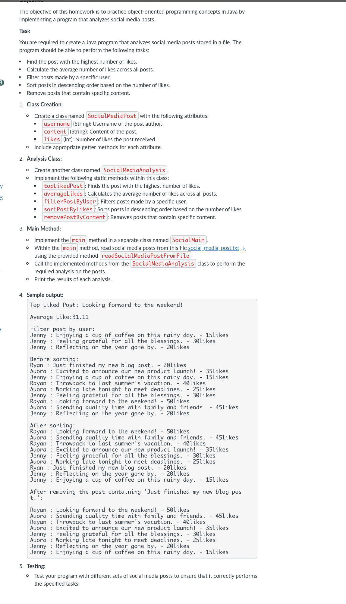 Solved NEED THIS DONE ASAP, CODE SHOULD BE IN JAVA.The | Chegg.com