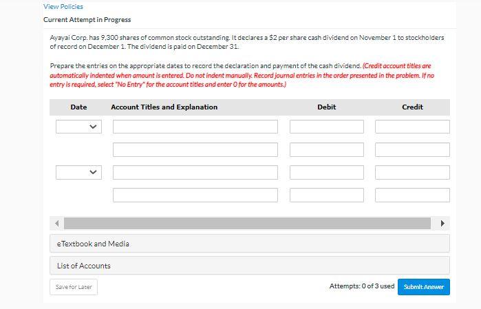 Solved View Policies Current Attempt in Progress Ayayai | Chegg.com