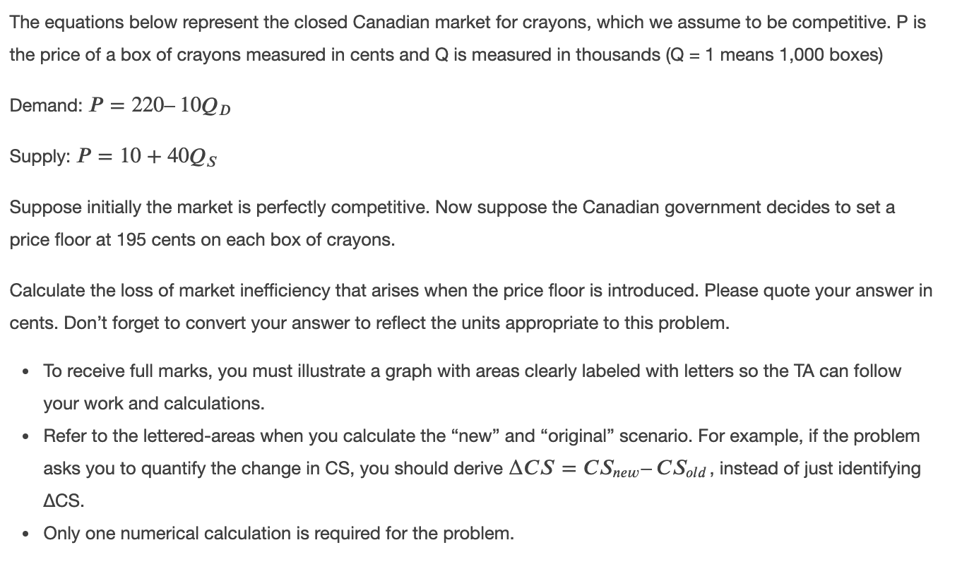 Solved The equations below represent the closed Canadian | Chegg.com