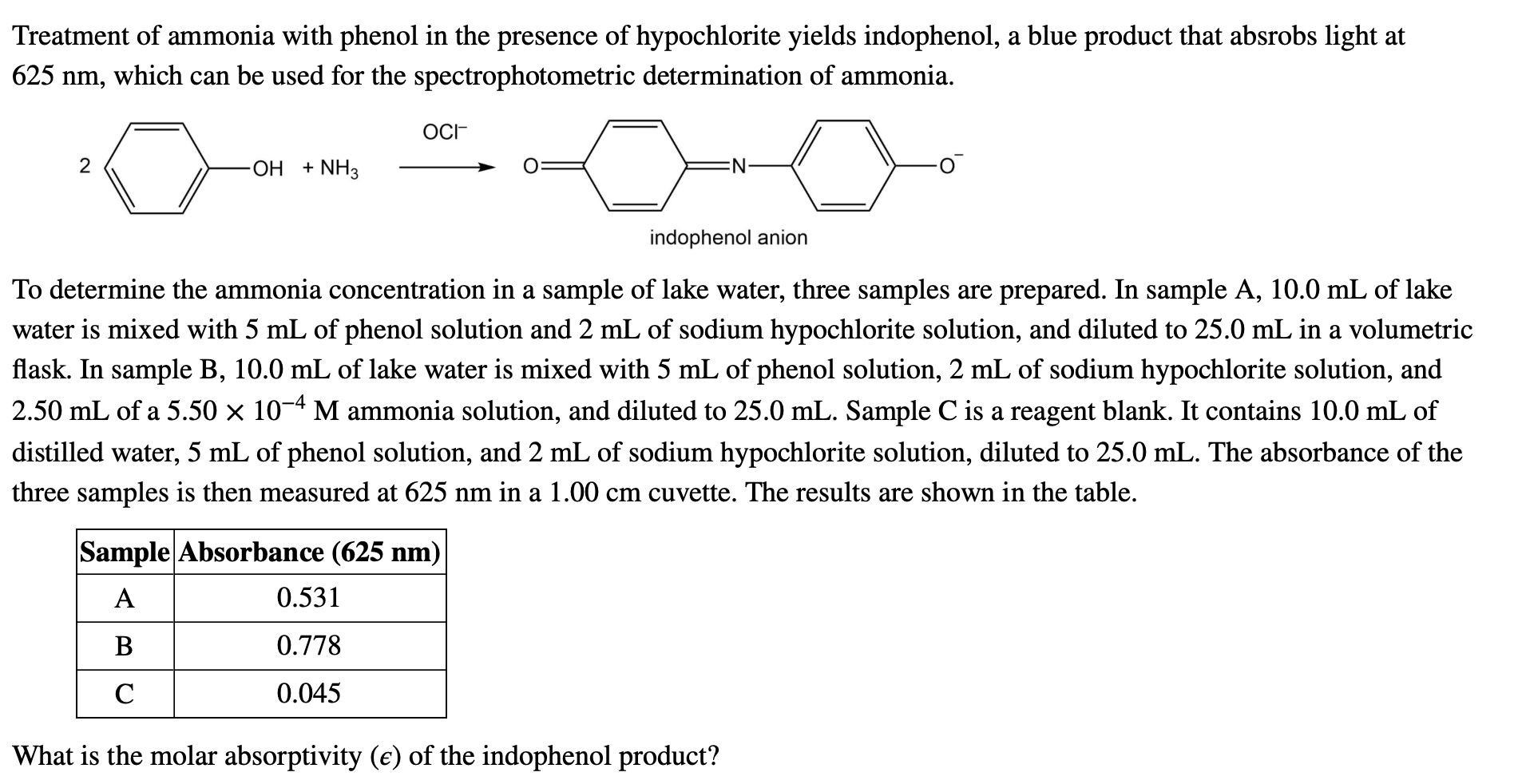 Solved Treatment of ammonia with phenol in the presence of | Chegg.com