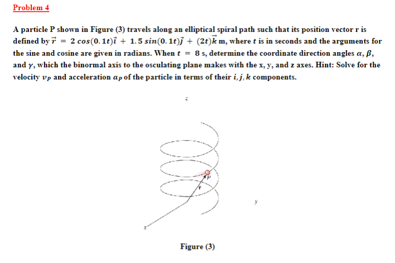 Solved A particle P shown in Figure (3) travels along an | Chegg.com