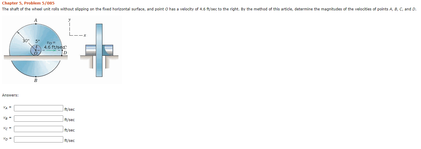 Solved Chapter 5, Problem 5/085 The shaft of the wheel unit | Chegg.com