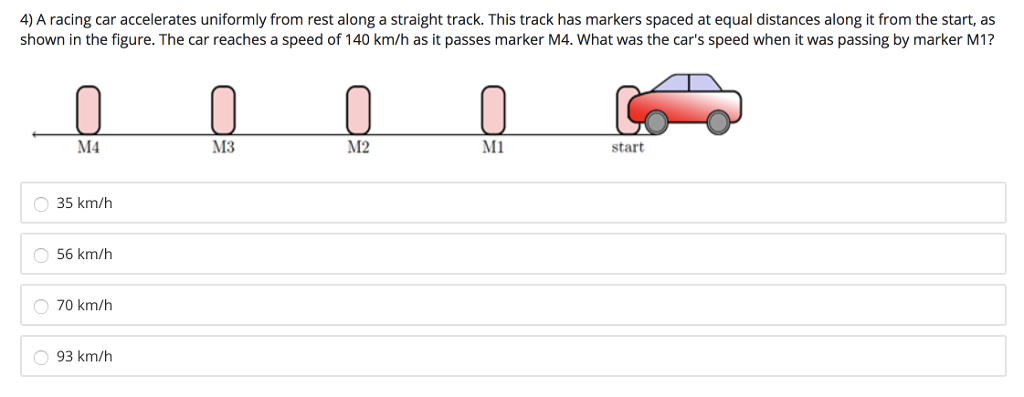 Solved: 4) A Racing Car Accelerates Uniformly From Rest Al... | Chegg.com