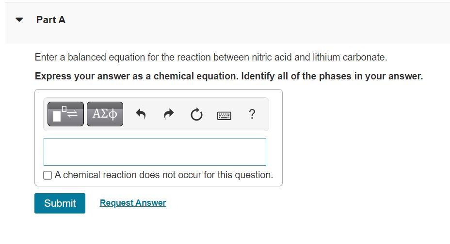Solved Enter a balanced equation for the reaction between | Chegg.com