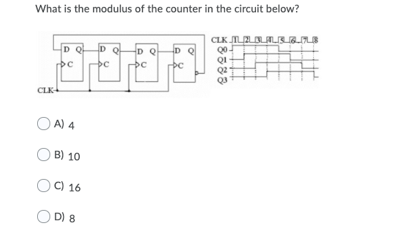 Solved What is the modulus of the counter in the circuit | Chegg.com