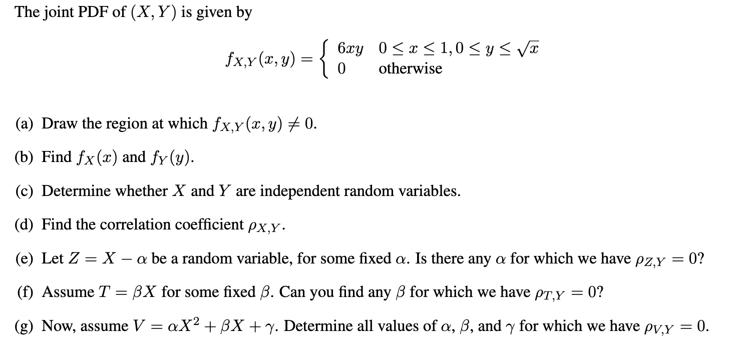 The joint PDF of (X,Y) is given by | Chegg.com