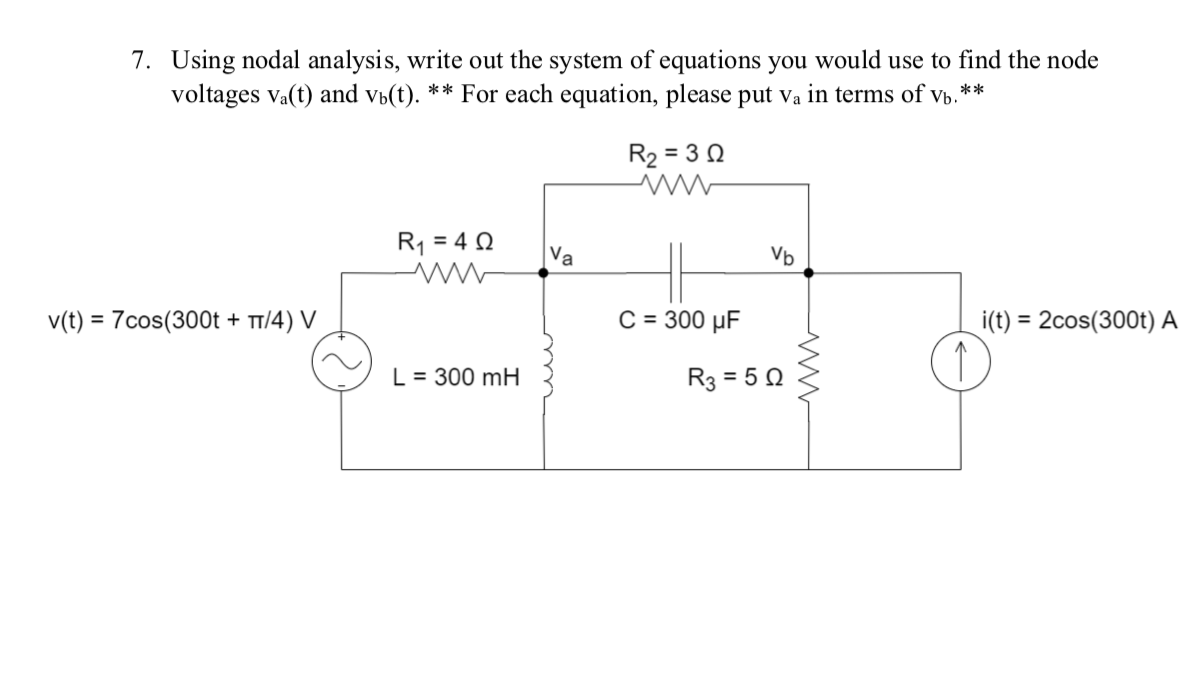 Solved 7. Using nodal analysis, write out the system of | Chegg.com