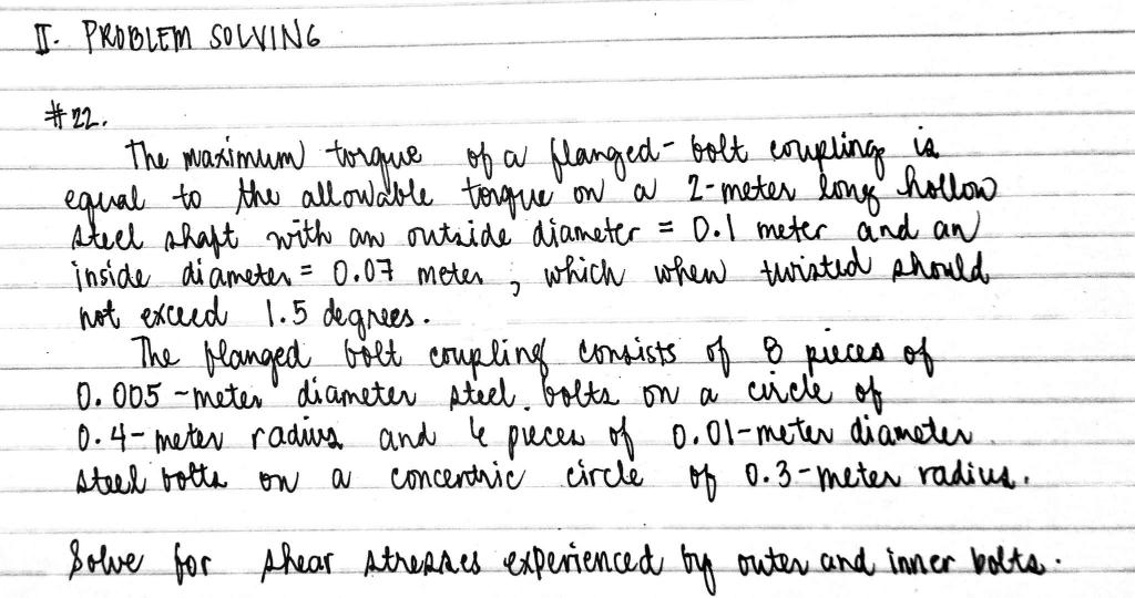 Solved II. PROBLEM SOLVING ៗ #22 The maximum torque of a | Chegg.com