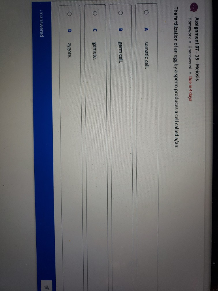 Solved Assignment 07 14 Meiosis Homework Unanswered Due 7491
