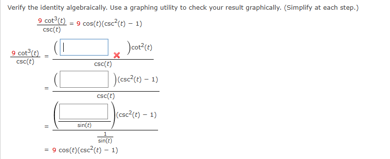 Solved Verify the identity algebraically. Use a graphing | Chegg.com