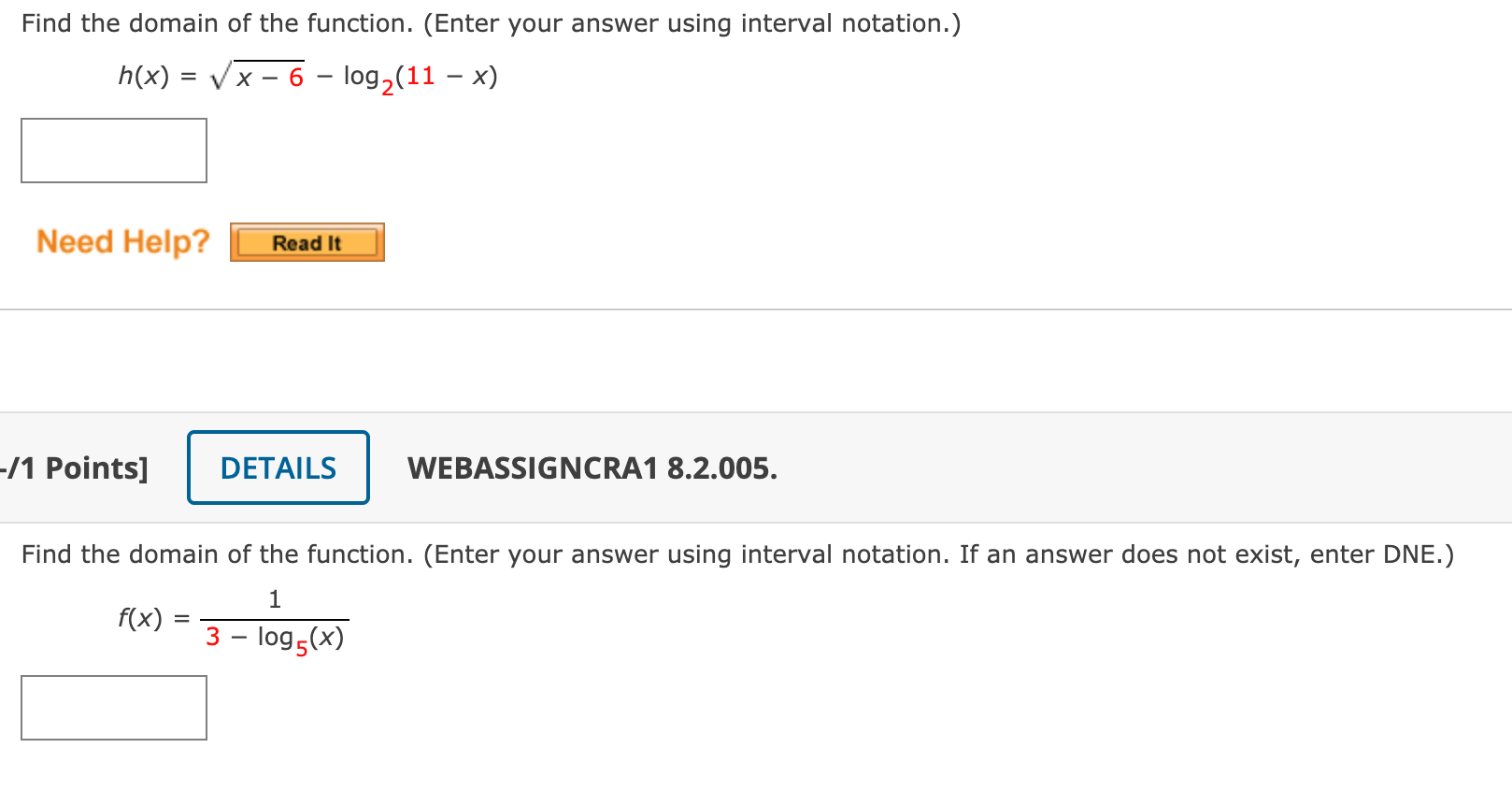 Solved Find the domain of the function. (Enter your answer | Chegg.com
