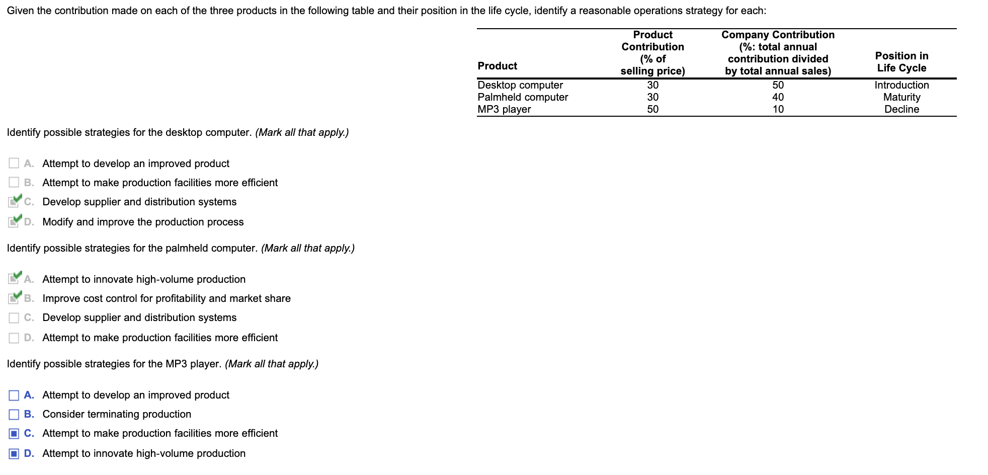 Solved Given the contribution made on each of the three | Chegg.com