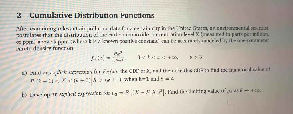 Solved 2 Cumulative Distribution Functions After examining | Chegg.com