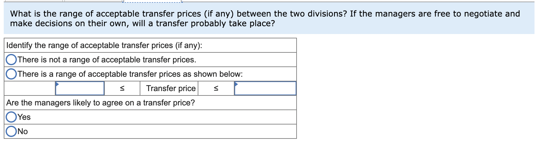 Solved Exercise 11-13 (Algo) Transfer Pricing Situations | Chegg.com Solved Exercise 11-13 (Algo) Transfer Pricing Situations | Chegg.com