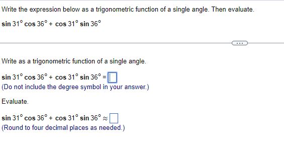 Solved Write the expression below as a trigonometric | Chegg.com