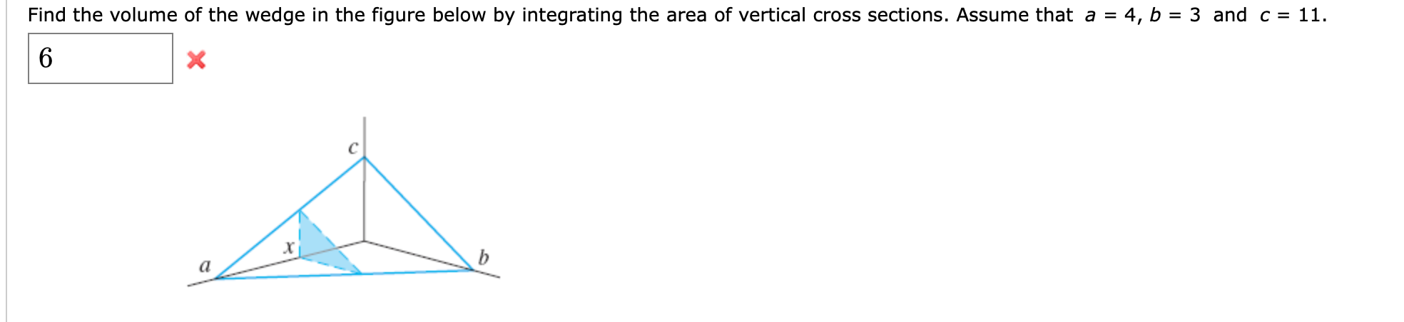 Solved Find the volume of the wedge in the figure below by | Chegg.com