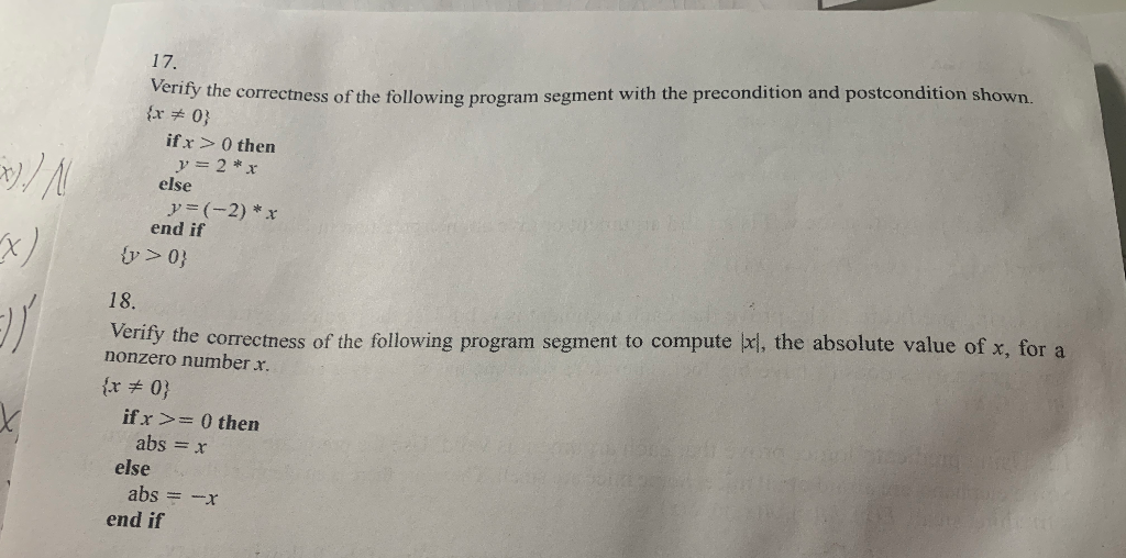 Solved 17 Hy The Correctness Of The Following Program