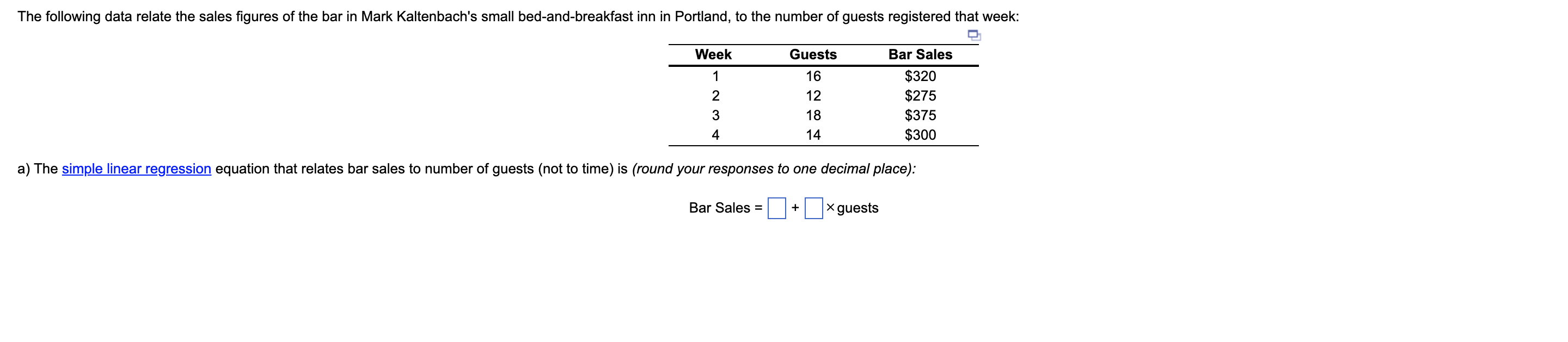 Solved The Following Data Relate The Sales Figures Of The