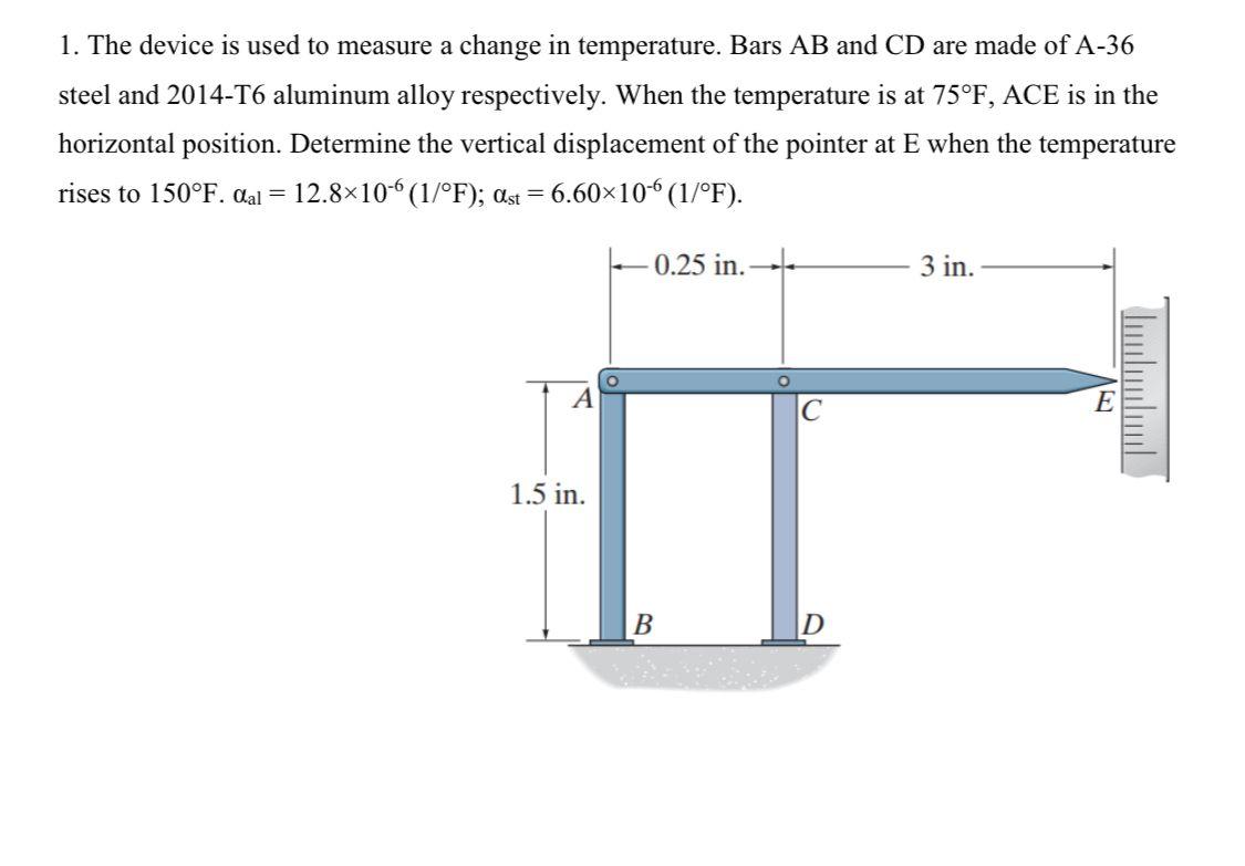 Solved 1. The device is used to measure a change in | Chegg.com