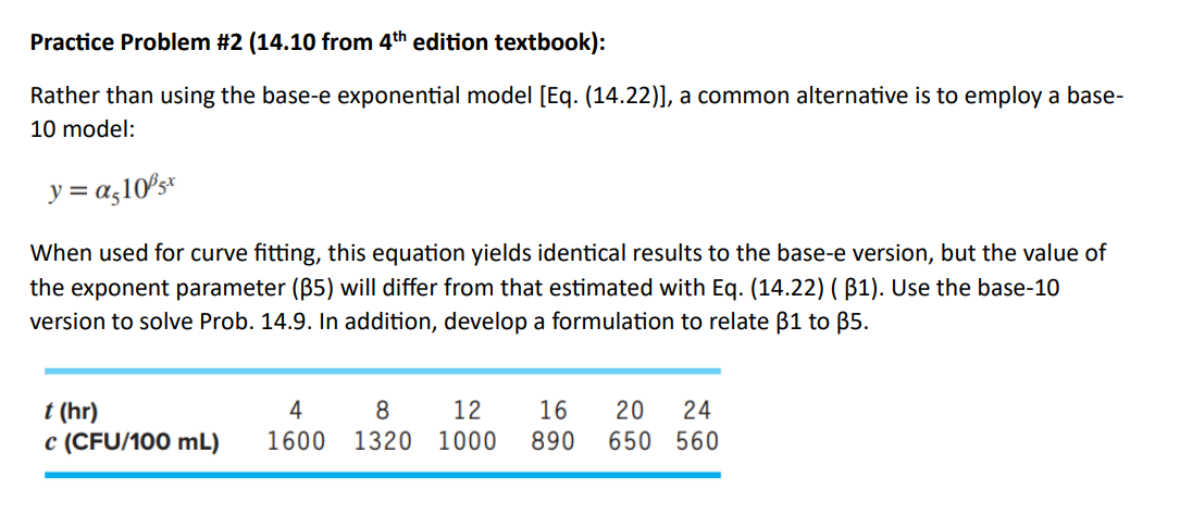 Solved Practice Problem #2 (14.10 ﻿from 4th ﻿edition | Chegg.com