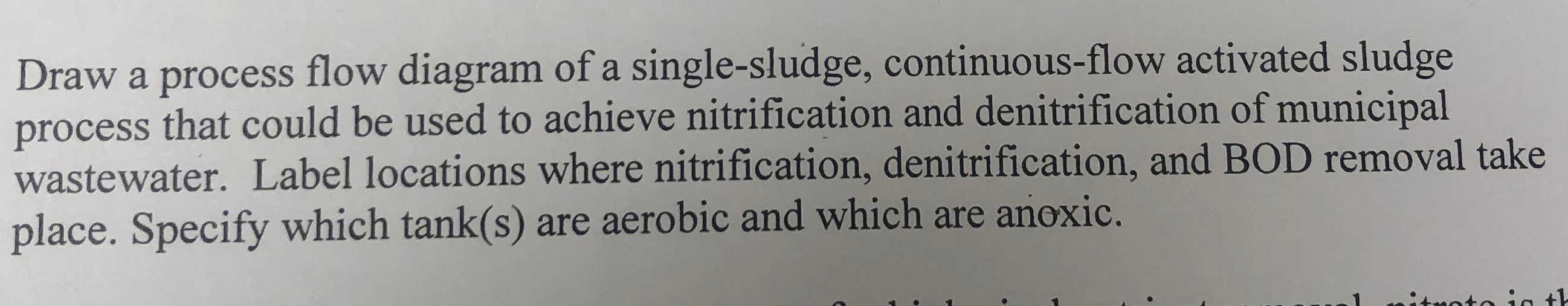 Solved Draw a process flow diagram of a single-sludge, | Chegg.com