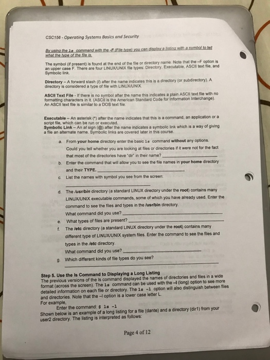 Solved Worksheet Objectives Become familiar with the file | Chegg.com