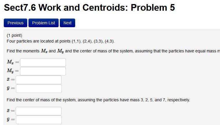 Solved Sect7.6 Work and Centroids: Problem5 PreviouS Problem | Chegg.com