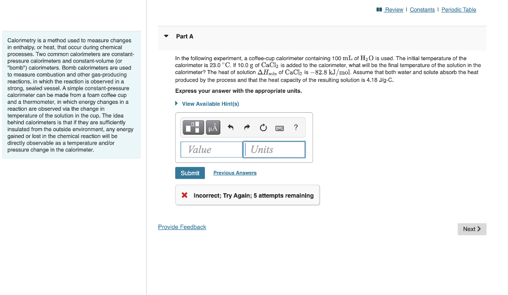 Solved n Review I Constants I Periodic Table Provide | Chegg.com