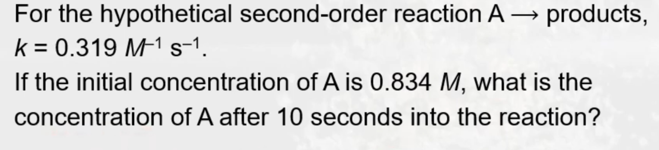 Solved For the hypothetical second-order reaction A→ | Chegg.com
