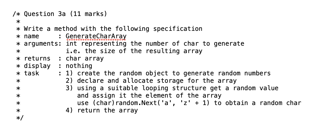 Solved \#region Question 3 - 36 marks /* Question 3c ( 10 | Chegg.com