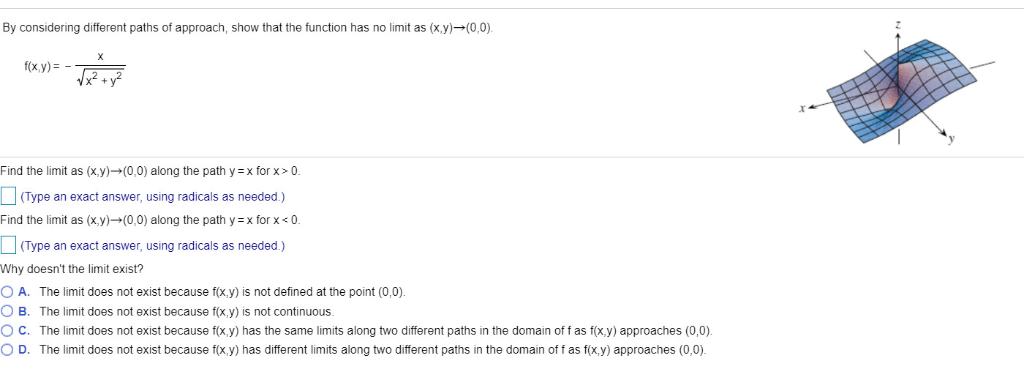 Solved By considering different paths of approach, show that | Chegg.com