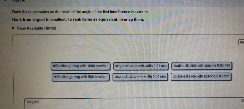 Solved Rank these scenarios on the basis of the angle of the | Chegg.com