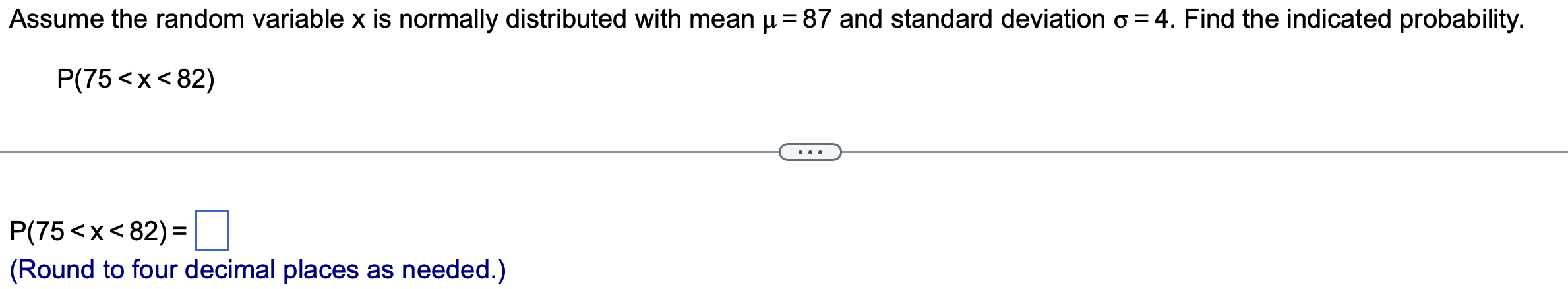 Solved Assume the random variable x is normally distributed | Chegg.com