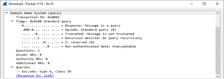 Solved Part 1: DNS Traffic CaptureOpen Wireshark and double | Chegg.com