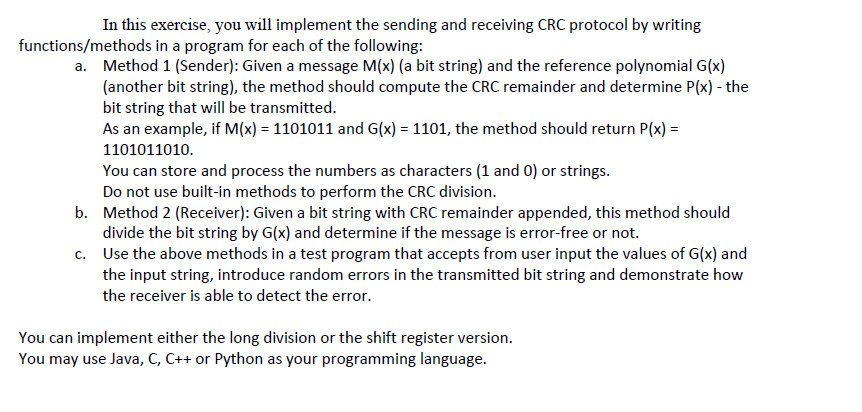 In this exercise, you will implement the sending and | Chegg.com