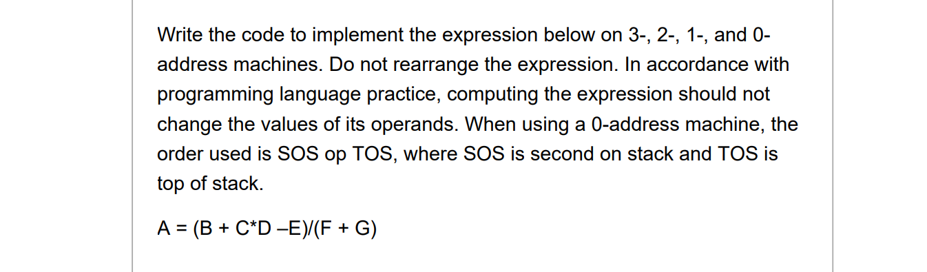 Solved Write the code to implement the expression below on | Chegg.com
