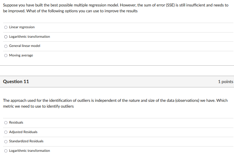Solved Suppose you have built the best possible multiple | Chegg.com