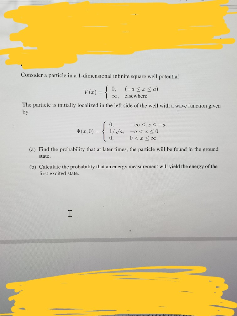 Solved Consider A Particle In A 1 Dimensional Infinite