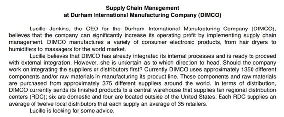 Solved Briefly describe DIMCO’s supply chain. What are the | Chegg.com