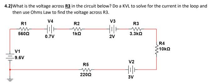 Solved 4.2)What is the voltage across R3 in the circuit | Chegg.com