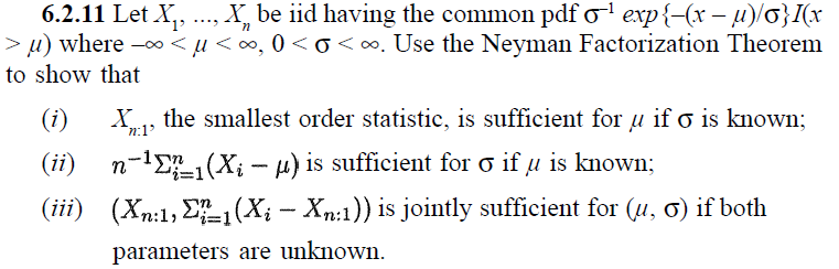 Solved X, be iid having the common pdf ơi e p {-(x-μ)/σ}1(x | Chegg.com