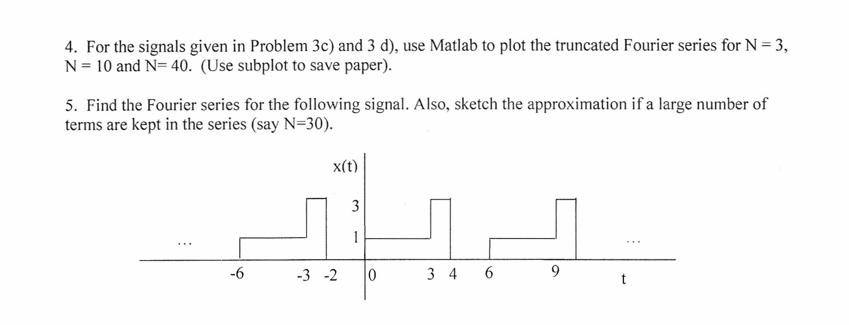 Solved 4. For the signals given in Problem 3c) and 3 d ), | Chegg.com