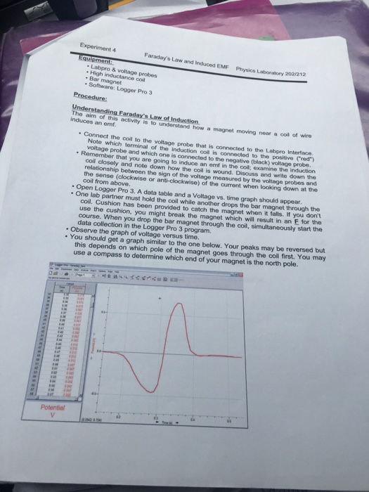 Experiment 4 Faraday's Law and Induced EMF Physics | Chegg.com
