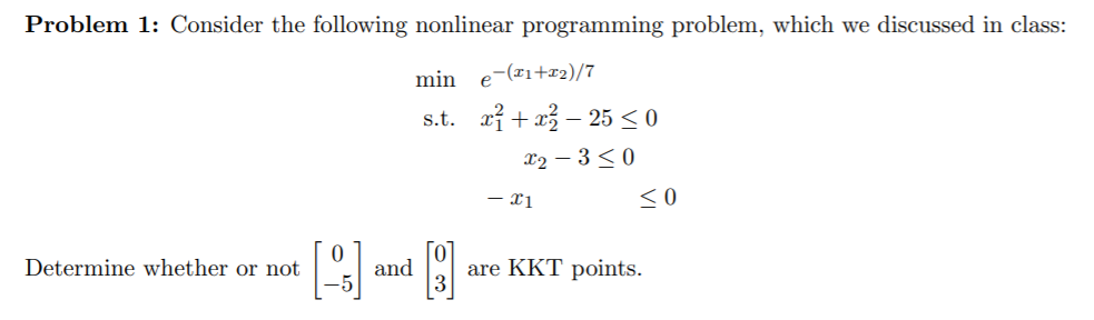Solved Problem 1: Consider the following nonlinear | Chegg.com
