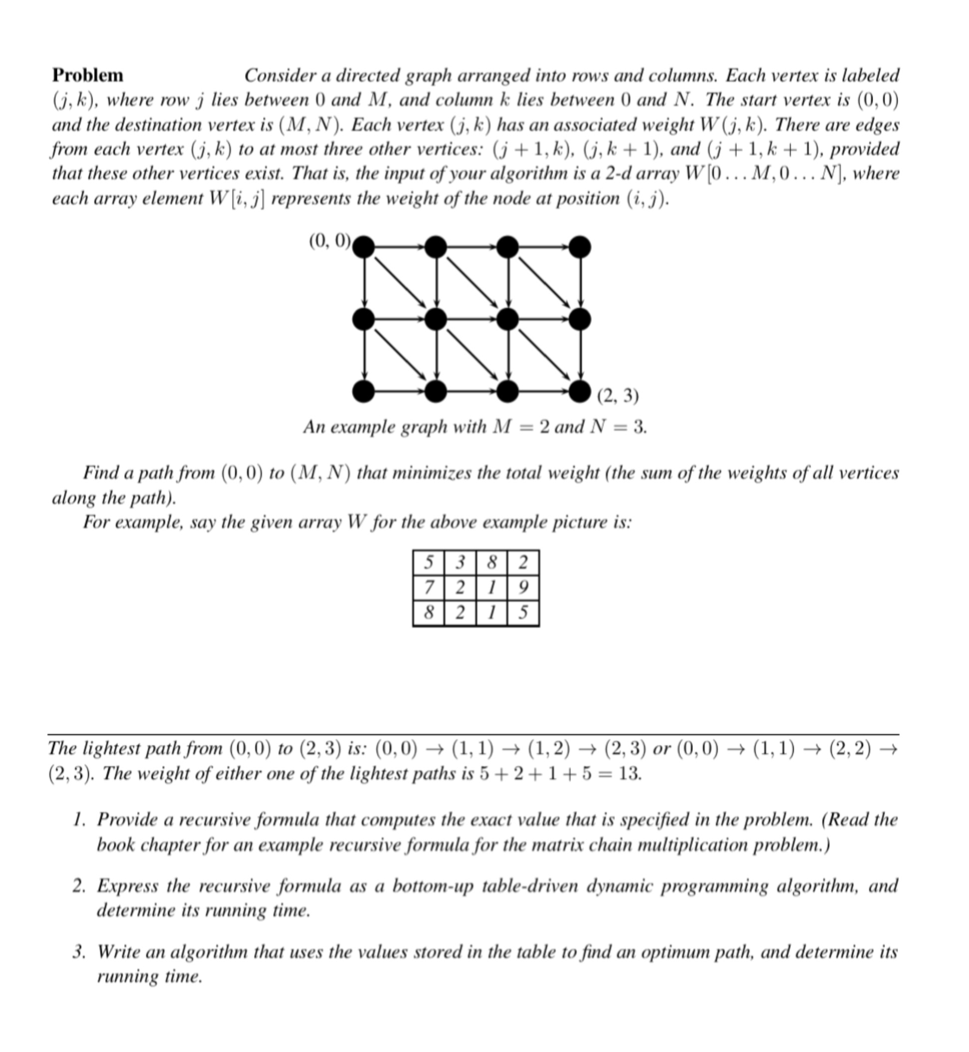 Solved Problem Consider a directed graph arranged into rows | Chegg.com